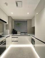 China Custom Finish Kitchen Cabinet Modern Design Furniture with Fireproof Boards Material for sale