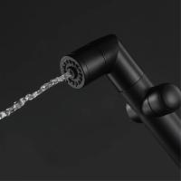 China ABS Plastic Matte Black Bidet Toilet Sprayer Set with 2 Functions and Adjustable for sale