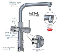China Instant Boiling Water Kitchen Tap 4 in1 Stainless Steel Hot Cold Mixer and Filtration for sale