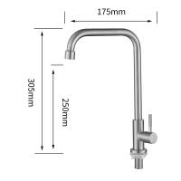 China Contemporary Style 304 Stainless Steel Basin Faucet for Cold Water Control in Bathroom for sale