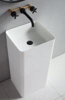 China Eco-friendly Bathroom Hand Wash Basin with Solid Surface Material and Customized Size for sale