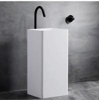 China Eco-friendly Bathroom Hand Wash Basin with Solid Surface Material and Customized Size for sale