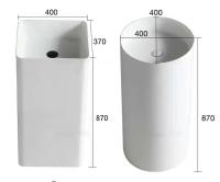 China Eco-friendly Bathroom Hand Wash Basin with Solid Surface Material and Customized Size for sale