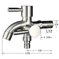 China 304 Stainless Steel Double Tap for Washing Machine in Bathroom G1/2 Multifunctional for sale