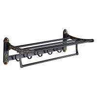 China European Antique Black Bathroom Rack Set with 1 Layer and Oxidation Surface Finishing for sale