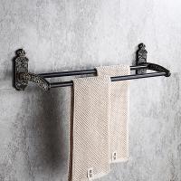 China European Antique Black Bathroom Rack Set with 1 Layer and Oxidation Surface Finishing for sale