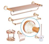 China Space Aluminum Six-piece Set Towel Rack Package for Continental Hotel Bathroom for sale
