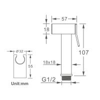 China Toilet Flushing Spray Gun Set Stainless Steel Square Black Anti-Winding Hose Bidet Nozzle for sale