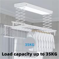 China Effortless Sleek Balcony Ceiling Electric Lifting Laundry Folding Hanger Drying Rack for sale