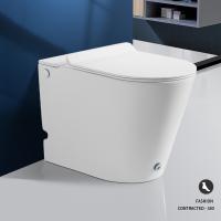 China Modern Design Style Bathroom Ceramic Wall-Mounted Toilet Set with Foot Touch Flush for sale