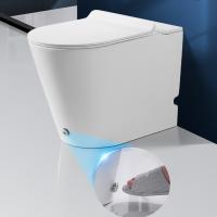 China Modern Design Style Bathroom Ceramic Wall-Mounted Toilet Set with Foot Touch Flush for sale