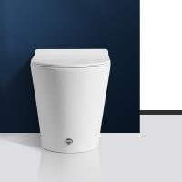 China Modern Design Style Bathroom Ceramic Wall-Mounted Toilet Set with Foot Touch Flush for sale