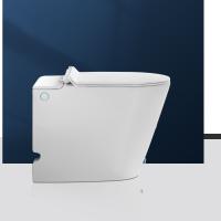 China Modern Design Style Bathroom Ceramic Wall-Mounted Toilet Set with Foot Touch Flush for sale