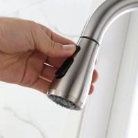 China Hotel SUS 304 Brushed Black Pull Out Hot And Cold Water Bathroom Kitchen Sink Mixer Faucets for sale