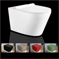 China Heated Seat Black Color Hotel Ceramic Wall Mounted Toilet Bowl Bidet Wc Small Smart Toilet for sale