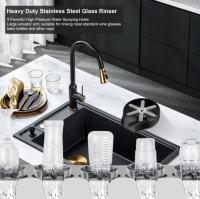 China Stainless Steel Cup Bottle Glass Pitcher Cleaner with Hand Free Rotating Spray Black for sale