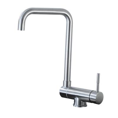 China 304 Stainless Steel Hot And Cold Water Mixer Taps With Single Handle For Kitchen Sink for sale