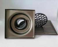 China Chrome Plated Brass Square Floor Drain for Bathroom and Kitchen in Strainer Style for sale