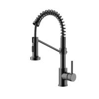 China Modern LIZHEN Flexible Faucets Kitchen Sink Faucets Gold Brass Pull Out Spring Torneira Gourmet Pull Down Golden for sale