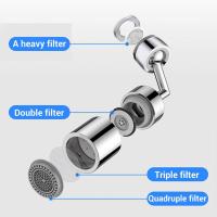 China Large Flow 720 Degree Swivel Aerator for Modern Sink Faucet Dual Function and Chrome for sale
