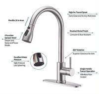 China Modern Kitchen Faucet with Pull Out Sprayer and Water Supply Hose 304 Stainless Steel for sale