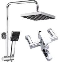 China 2024 Product Modern Bathroom Wash Stainless Steel Faucet Mixer Taps Chrome Bath Shower Set for sale