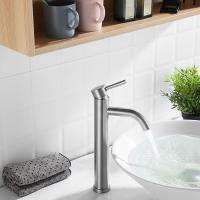 China Deck Mounted Stainless Steel One-Handle Silver Kitchen Sink Faucet Durable and Modern for sale