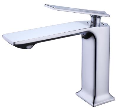 China Single Handle 304 Stainless Steel Brushed Finish Basin Mixer Tap for Hot and Cold Water for sale