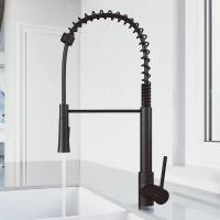 China 304 Stainless Steel Pull Out Faucet for Kitchen Modern Design Style Deck Mounted for sale