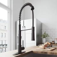China 304 Stainless Steel Pull Out Faucet for Kitchen Modern Design Style Deck Mounted for sale