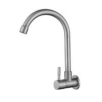 China Single Handle Modern Bathroom Faucet LIZHEN 304 Stainless Steel Desk Mounted Cold Tap for sale