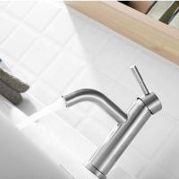 China Fashionable Stainless Steel Kitchen Basin Faucet with Long Spout and Single Handle for sale