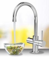 China 4 in 1 Ultra Brass Body Kitchen Taps Hot Cold Mixer Purify Instant Boiling Water Tap for sale