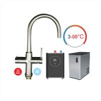China Brush Nickle 4 in 1 Kitchen Taps with Cold Hot Bubble Water Mixer Pull Out Spray Type for sale