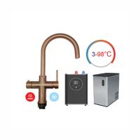China Brush Nickle 4 in 1 Kitchen Taps with Cold Hot Bubble Water Mixer Pull Out Spray Type for sale