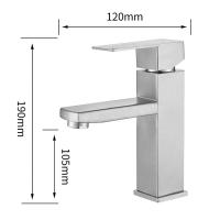 China Lizhen Simple end Fashion Stainless Steel 304 Square Wash Basin Tap Handle for Hotel for sale