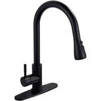 China Silver Kitchen Sink Faucet with Pull Down Sprayer High Water Pressure Stainless Steel for sale