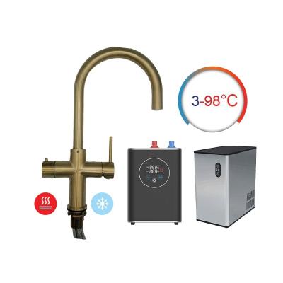 China Dual Handle 5 in 1 Boiling Chilling Kitchen Water Tap Hot Cold Mixer with Filtration for sale