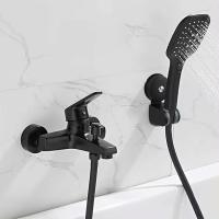 China Wall Mounted LIZHEN 304 Stainless Steel Bathroom Shower Head Handheld Brushed Black SS for sale