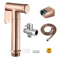 China Lizhen-Hwa.Vic Rose Gold Toilet Bidet Set with 1.5m Stainless Steel Hose Modern Style for sale