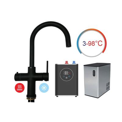 China Pull Out 5 in 1 Matte Black Kitchen Faucet with Boiling Ice Water Bubble Mixer and Filter for sale