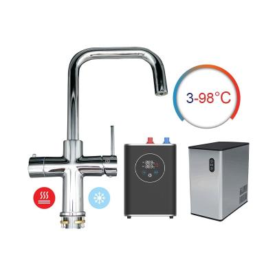 China 5 in 1 Chrome Hot Cold Boiling Chilled Sparkling Kitchen Faucet Filter Mixer Water Tap for sale