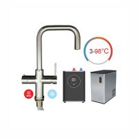 China 4 in 1 Brush Nickle Kitchen Faucet Hot Cold Boiling Chilled Sparking Mixer filter Water Tap for sale