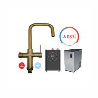 China 4 in 1 Brush Nickle Kitchen Faucet Hot Cold Boiling Chilled Sparking Mixer filter Water Tap for sale