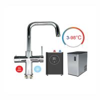 China 4 in 1 Brush Nickle Kitchen Faucet Hot Cold Boiling Chilled Sparking Mixer filter Water Tap for sale