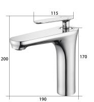 China Hotel Brass Chrome Polished Farmhouse Single Handle Lavatory Basin Vanity Sink Faucet for sale