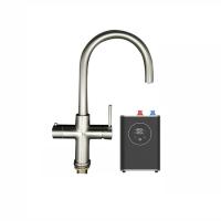 China 3 in 1 Matte Black Kitchen Faucet Boiling Ice Water Bubble Mixer filter Water Tap Faucets for sale