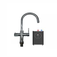 China 3 in 1 Matte Black Kitchen Faucet Boiling Ice Water Bubble Mixer filter Water Tap Faucets for sale