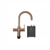 China 3 in 1 Matte Black Kitchen Faucet Boiling Ice Water Bubble Mixer filter Water Tap Faucets for sale