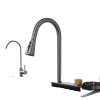 China Stainless Steel Kitchen Faucet with Pull Down Waterfall Design and Hot/Cold Mixer for sale